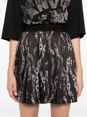 Versace Logo-chain Mini Skirt - Black