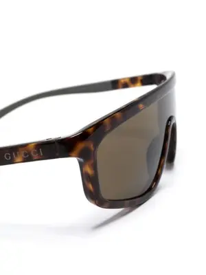 Gucci Shield-frame Sunglasses - Brown