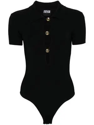 Versace Polo-collar Knitted Bodysuit