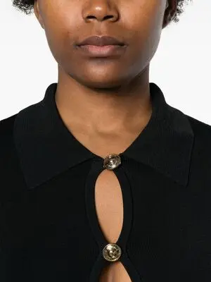Versace Polo-collar Knitted Bodysuit