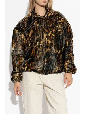 Isabel Marant Delima Leopard Print Bomber Jacket