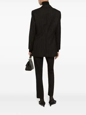 Dolce & Gabbana Striped Virgin Wool Blazer - Black