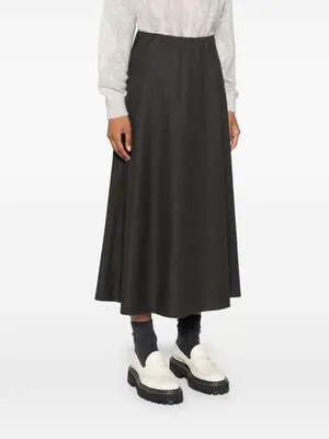 Brunello Cucinelli A-line Twill Skirt - Grey