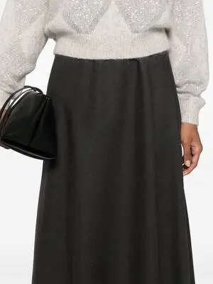 Brunello Cucinelli A-line Twill Skirt - Grey