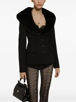 Dolce & Gabbana Faux-fur Collar Jacket
