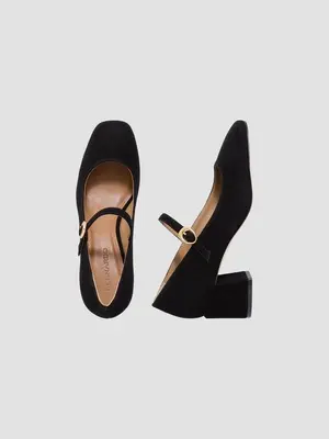 Bernardo Ancona Mary Jane Block Heels - Black