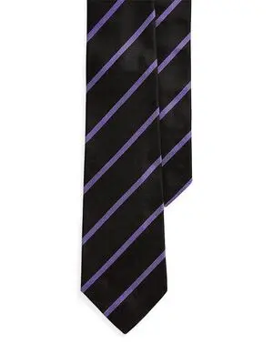Ralph Lauren Purple Label Striped Silk Tie Black Purple
