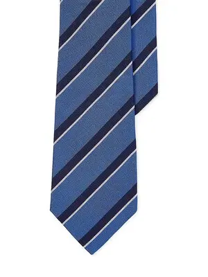 Ralph Lauren Purple Label Striped Silk Tie Blue Navy