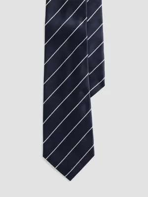 Ralph Lauren Purple Label Striped Silk Tie - Dark Navy