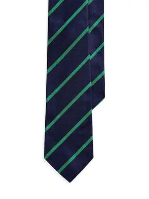 Ralph Lauren Purple Label Striped Silk Tie Navy Green