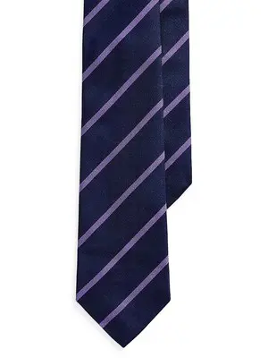 Ralph Lauren Purple Label Striped Silk Tie Navy Lavender