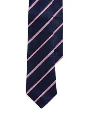 Ralph Lauren Purple Label Striped Silk Tie Navy Pink