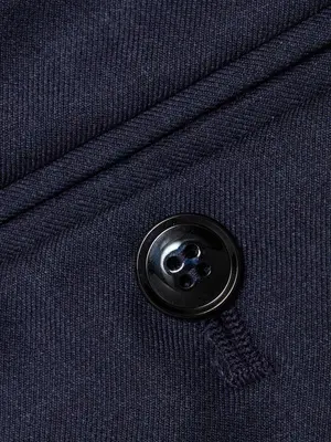 Giorgio Armani Textured Solid Wool Trousers - Dark Blue Wool