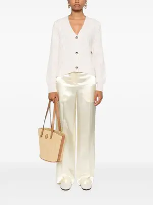 ALLUDE Ribbed-knit Cardigan