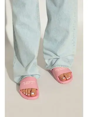 Off-White Logo-print Slides - Pink