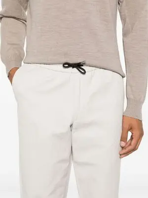 Sease Tapered Cotton-linen Blend Trousers - Grey