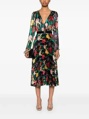 NISSA Floral-print Midi Dress