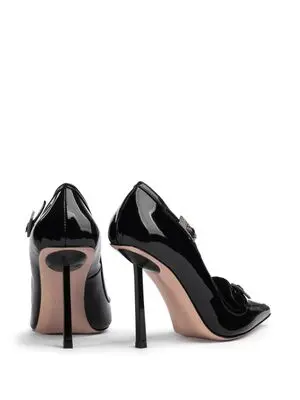 LE SILLA Morgana Patent-leather Pumps - Black