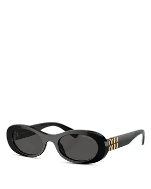 Miu Miu Oval Sunglasses - Black/gray Solid