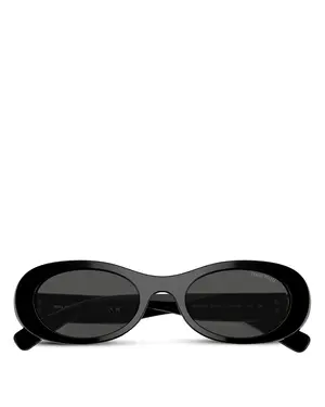 Miu Miu Oval Sunglasses - Black/gray Solid