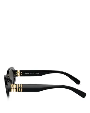 Miu Miu Oval Sunglasses - Black/gray Solid