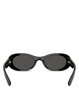 Miu Miu Oval Sunglasses - Black/gray Solid