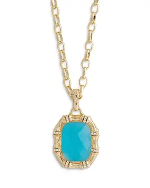ANABEL ARAM Bamboo Stone Necklace - Blue/gold