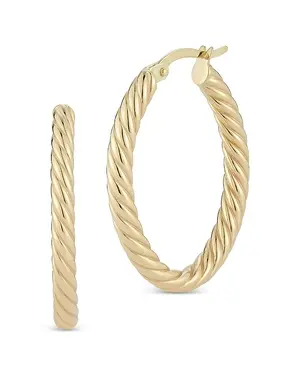 Bloomingdale'S 14k Yellow Twist Oval Hoop Earrings - Gold