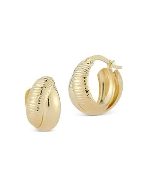 Bloomingdale'S Double Hoop Earrings - Gold