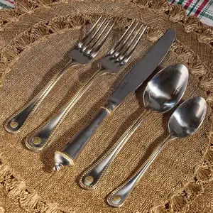 JULISKA Berry And Thread 20 Piece Flatware Set - Bright Satin/gold