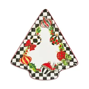 MACKENZIE-CHILDS Deck The Halls Tree Serving Platter - Multi