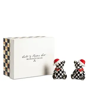 MACKENZIE-CHILDS Courtly Santa Bear Salt & Pepper Set - Multi