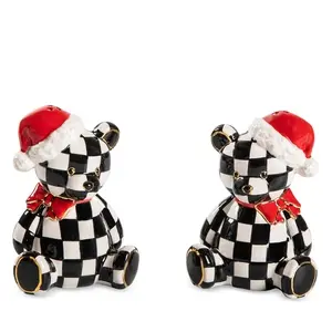 MACKENZIE-CHILDS Courtly Santa Bear Salt & Pepper Set