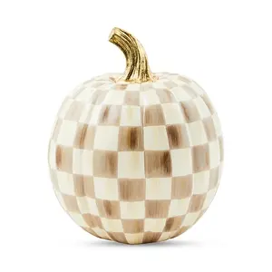 MACKENZIE-CHILDS Mocha Check Small Pumpkin - Multi