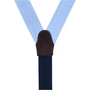 Trafalgar Gamma Geometric Pattern Silk Suspenders - Light Blue