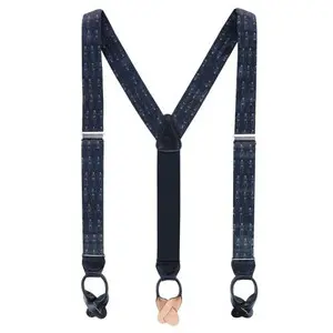 Trafalgar Davy Bones Silk Button End Suspenders - Black