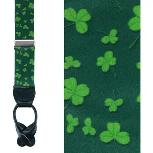 Trafalgar Shamrock Silk Button End Brace - Green