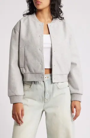 ALL IN FAVOR Bomber Jacket - Light Dove