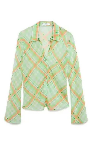 Mango Check Button-up Shirt