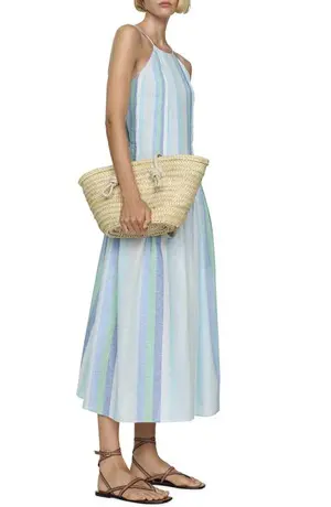 Mango Stripe Linen Blend Dress