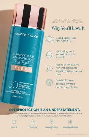 COLORESCIENCE Sunforgettable® Total Protection® Face Shield Flex Spf 50 - Deep