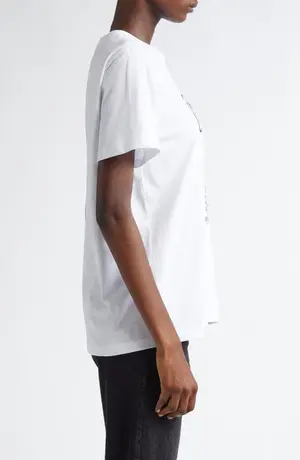 GANNI Leopard Graphic T-shirt - White/leopard