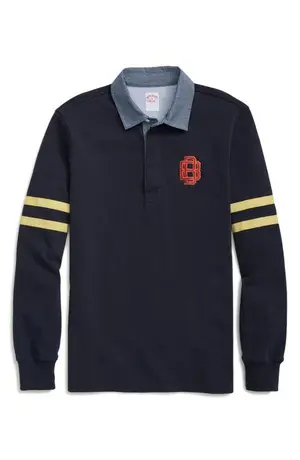 Brooks Brothers Embroidered Monogram Long Sleeve Rugby Shirt
