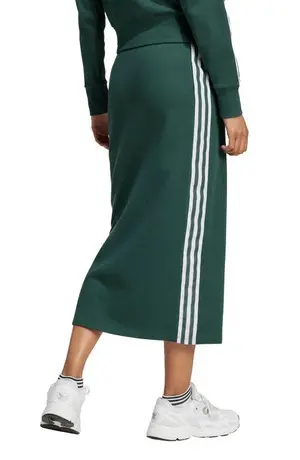 ADIDAS ORIGINALS Adicolor 3-stripes Knit Midi Skirt - Mineral Green