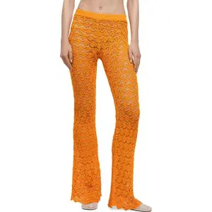 Mango Open Stitch Flare Cover-up Pants - Orange
