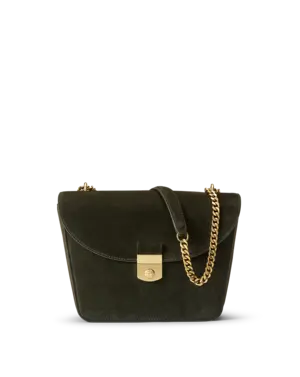 Veronica Beard Double Link Suede Flap Bag