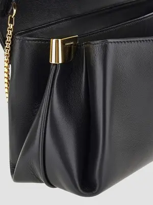 FERRAGAMO New Line Leather Shoulder Bag