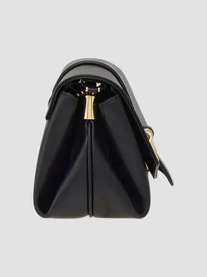 FERRAGAMO New Line Leather Shoulder Bag - Nero