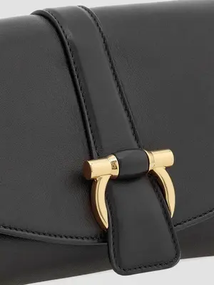 FERRAGAMO New Line Leather Shoulder Bag - Nero