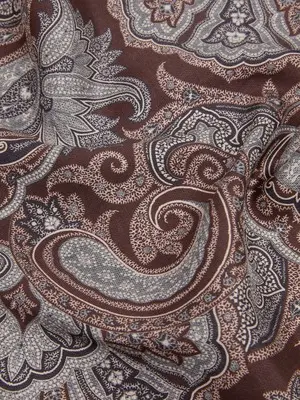 REISS Cassianochocolate Lucca Silk Hybrid Print Pocket Square